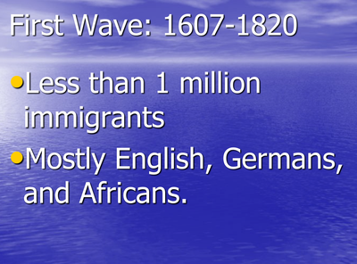 Four waves of America immigration