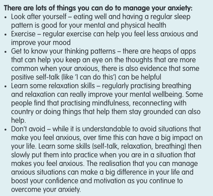 Here are some ways from a Headspace brochure to manage stress and anxiety