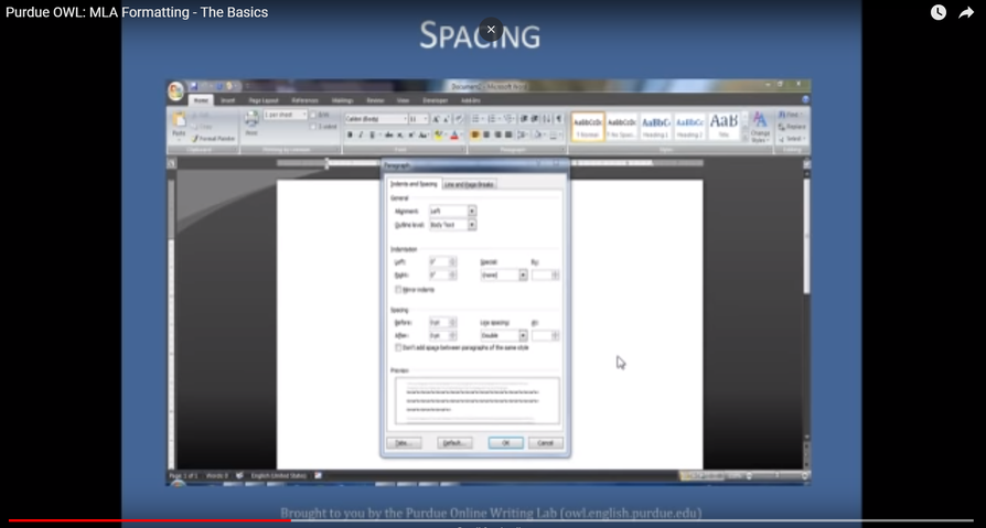 In this video, the directions for setting up the paper in MLA format ...