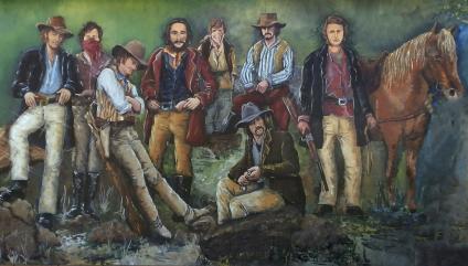 Ben Hall is on the right side, next to the horse.