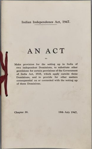 This is the actual document of the Indian Independence Act that was ...