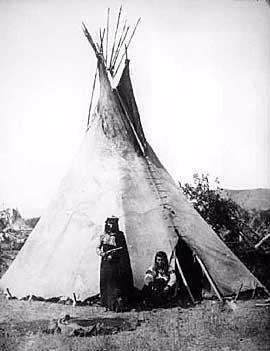 This is a tipi. Most tipis where made of animal skins (mostly buffalo ...