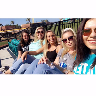 (left to right) Alana, Tori, Kayla, Emilee and I at a CCU baseball game
