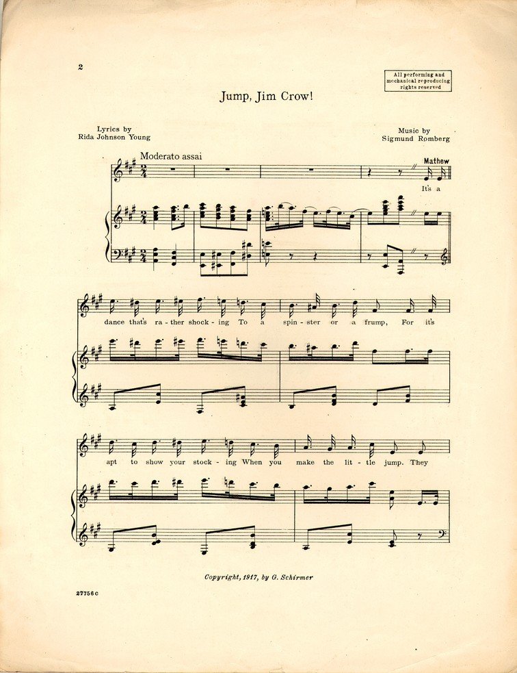 Part 1 of a 1917 variation of "Jump Jim Crow"-- a version that more ...