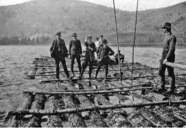 Many thousands of years ago, a raft was made by tying many logs ...
