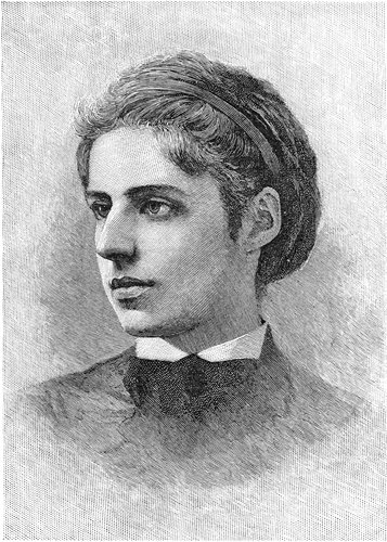 Engraving of Emma Lazarus. | Source: T. Johnson and W. Kurtz, Public ...