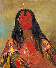 This is a painting of a Nez Perce man in traditional clothing, made ...