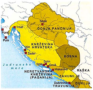 Prikaz sklavinija na povijesnoj karti.