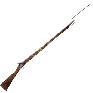 The sword type blade at the end of the musket is called a bayonet.