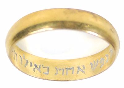 The ring that Oskar Schindler's workers gave to him before he fled west.