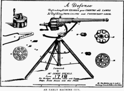 1718 - The world's first Machine Gun was created by James Puckle