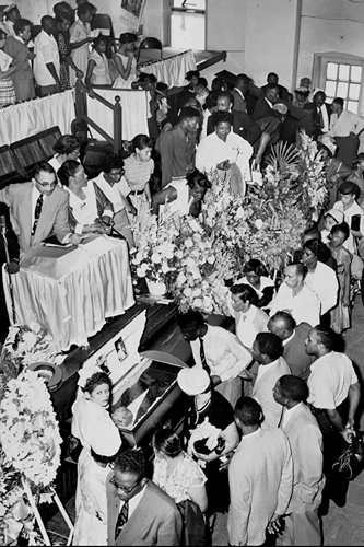 The open-casket funeral of Emmett Till