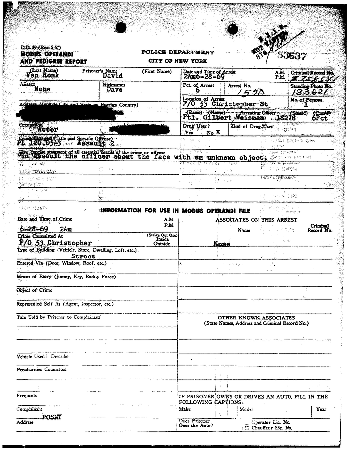 New York City Police Department, Modus Operandi and Pedigree Report ...