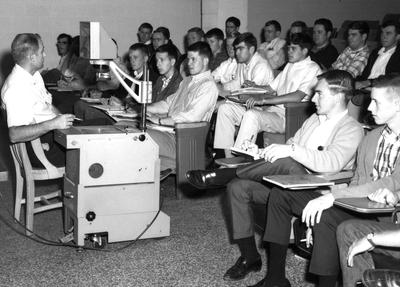 1960 – The overhead projector is used in classrooms with instructors ...