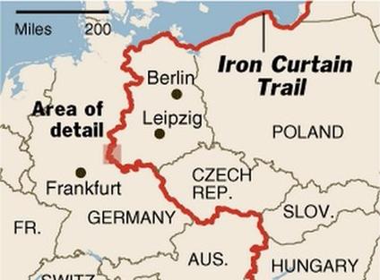 Where the Iron Curtain divided the countries. To the east was communist ...