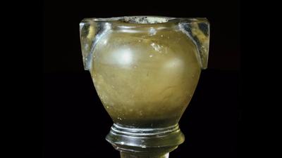 4000 BC. The first glass was invented in Mesopotamia.