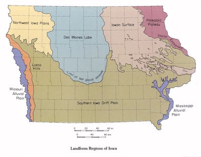 This is physical characteristics of Iowa. It shows the different ...