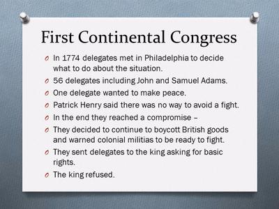First Continental congress