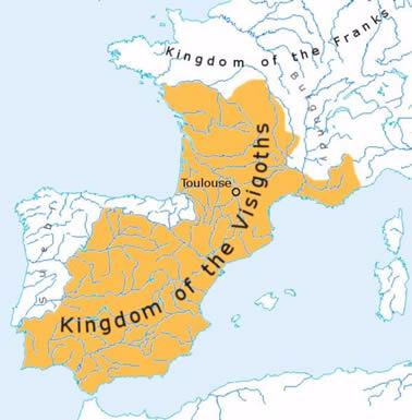 Map of the Kingdom of the Visigoths