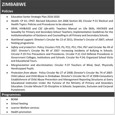 Summary of Education Policy 2016