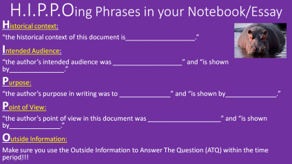 Sentence stems for H.I.P.P.O-ing documents!