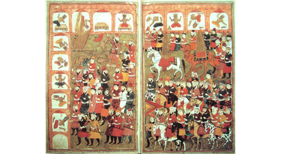 Image depicts the conquering and smashing of idols of Mecca
