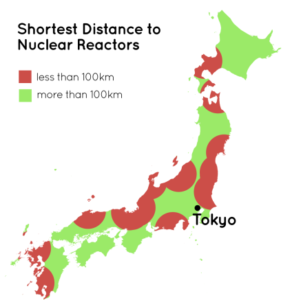 this is a Japanese choropleth map it shows the # of nuclear reactors.