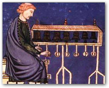 Pérotin is depicted here with church bells. He is one of the important ...