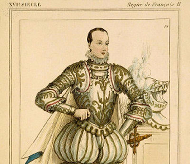 KING FRANCIS II OF FRANCE - (1544-1560). Colored etching, French, 19th ...