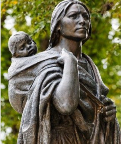 Take a peek at this image of Sacagawea and her son
