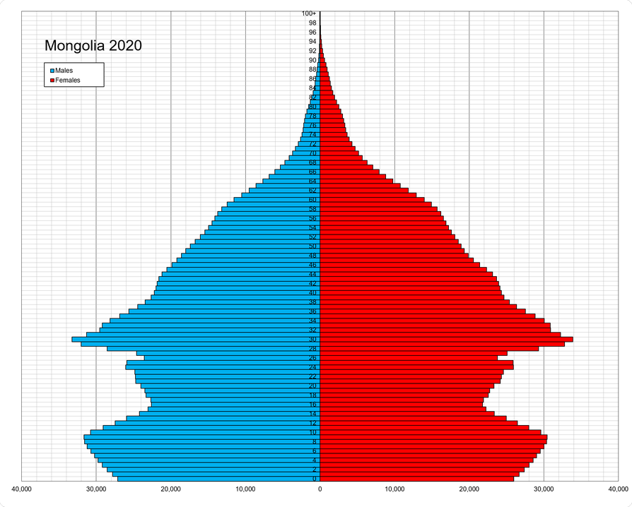 Are there more Mongolian kids or seniors? What age are the most ...