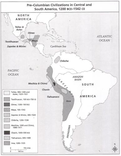 "Pre-Columbian Civilizations in Central America." Historical Maps on ...