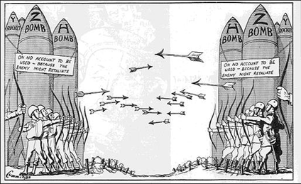 A political cartoon presenting the United States and The Soviet Union's ...
