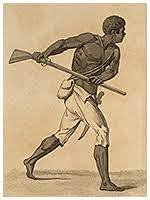 Sketch of a Maroon soldier in The First Maroon War.