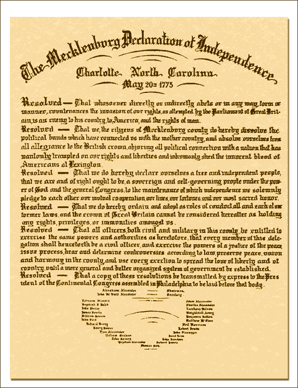 mecklenburg declaration of independence