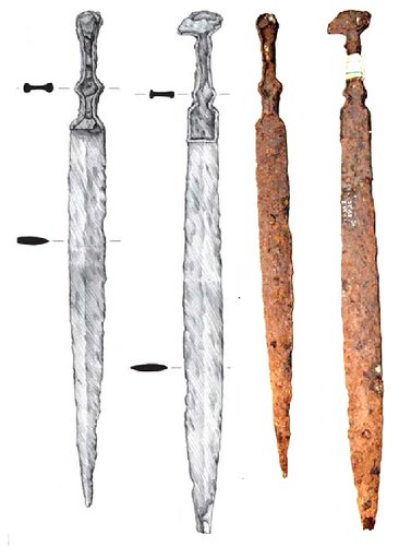 Two iron swords from excavations at a Luristan sanctuary