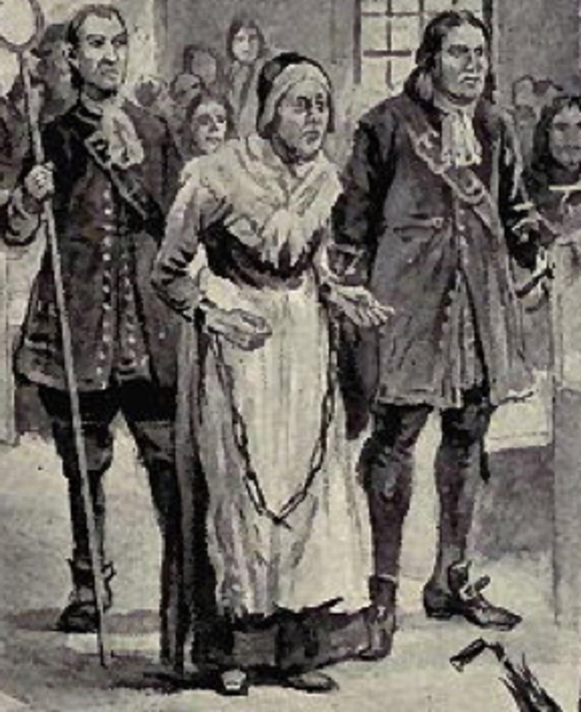 woman awaiting execution after being found guilty of witchcraft.