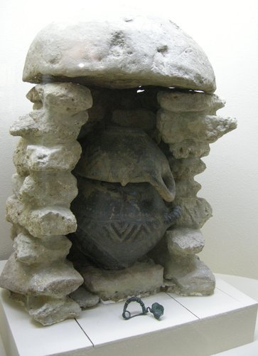 Villanovan burial rebuilt inside Museo Guarnacci (Volterra)