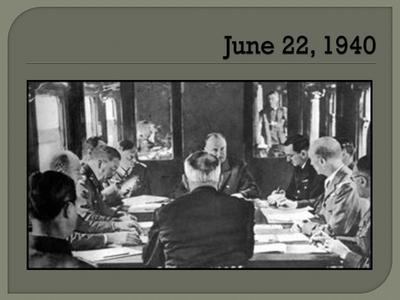 June 22, 1940: The Armistice of June 22nd 1940 was signed in the forest ...
