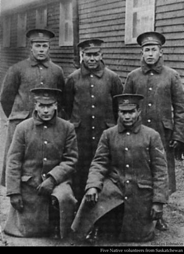 Five Native WW1 volunteers from Saskatchewan