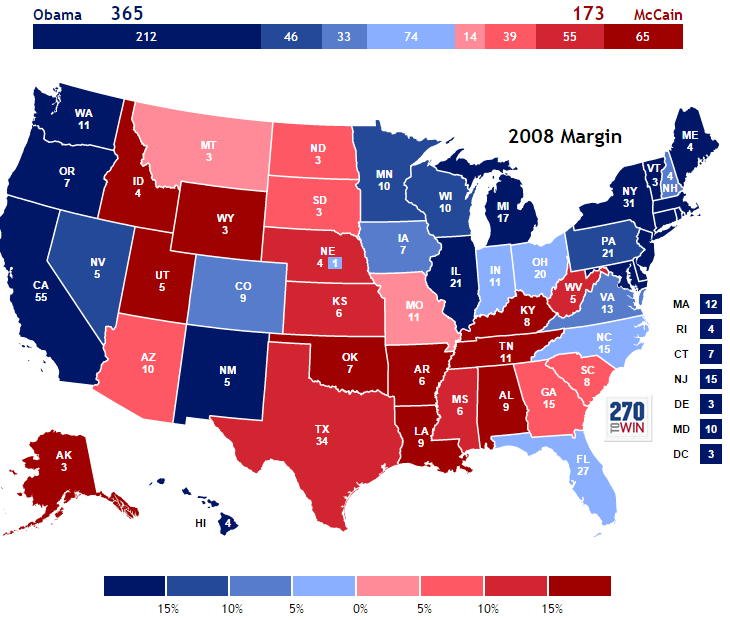 2008 Election Map, Obama Wins!