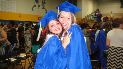 My friend Kelsey and I at graduation!