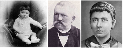 D'esquerra a dreta, Adolf HItler, Alois Hitler i la seva dona Klara Polzl