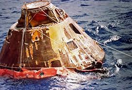 On February Ninth , the Apollo 14 splashed down in the South Pacific ...