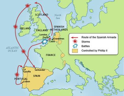 Spanish Armada Routes.