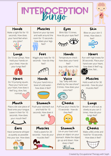 INTEROCEPTION BINGO!