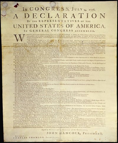 Declaration of Independence (July 4, 1776)