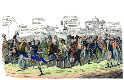 Political Cartoon - showing the dysfunction of the 1824 election. The ...