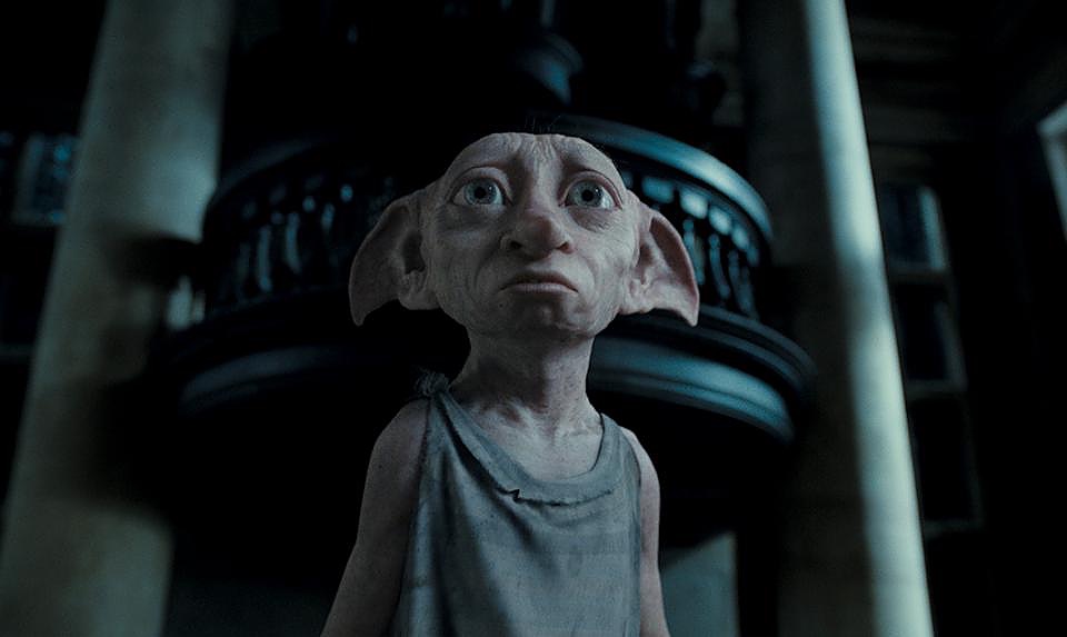 Dobby, an animated character featured in the Harry Potter series.