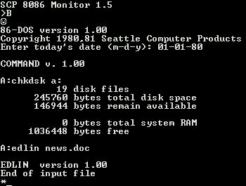 QDOS (Quick and Dirty Operating System) / DOS (Disk Operating System ...